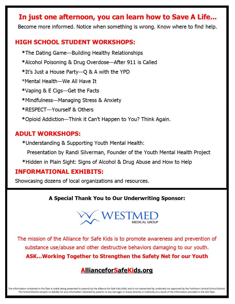 Save A Life Flyer w Program Information 2019 p2 - Alliance For Safe Kids